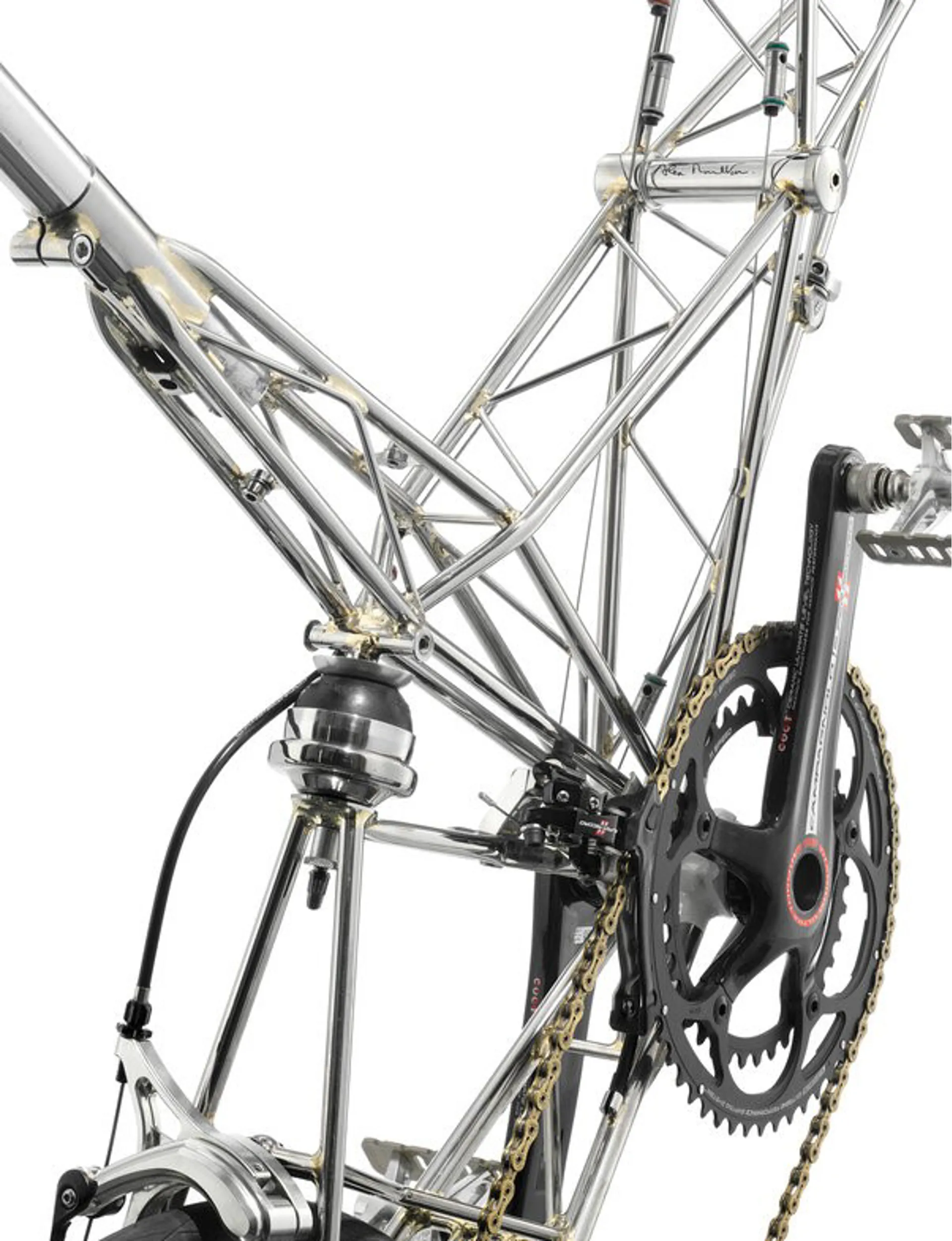 Moulton NS Double Pylon Bike in stainless Steel